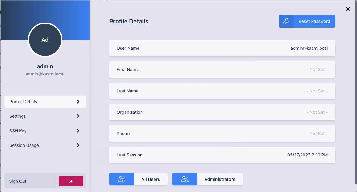 User Profile — Kasm 1.16.0 documentation