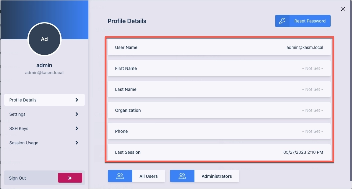 User Profile — Kasm 1.16.0 documentation