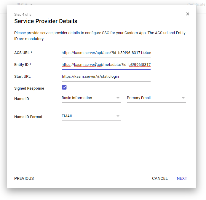 Google GSuite SAML Setup — Kasm 1.12.0 documentation